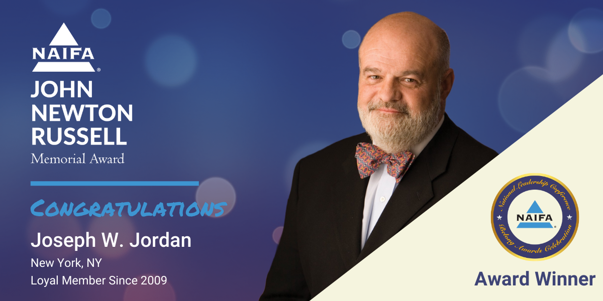 Help NAIFA Celebrate John Newton Russell Memorial Award Recipient Joe Jordan